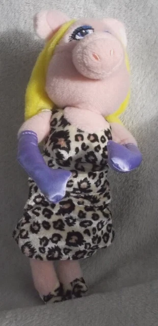 DISNEY JIM HENSON The Muppets 9.5" Miss Piggy Leopard Print Dress Soft ...