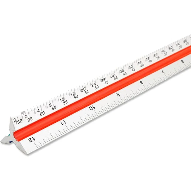 ARCHITECTURAL SCALE RULER, 12” Metal Aluminum Architect Scale ...