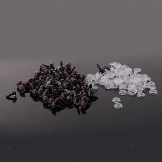 100 PIECES 8/10/12MM plastic safety eyes for teddy bear stuffed animals ...