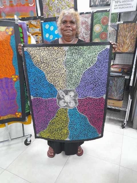 SHARON BUTCHER ABORIGINAL Artist Painting WOMEN'S DREAMING Papunya ...