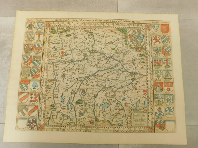 LANDKARTE BAYERN- KURTZE Beschreibung des ganzen Fürstentumbs Obern und ...