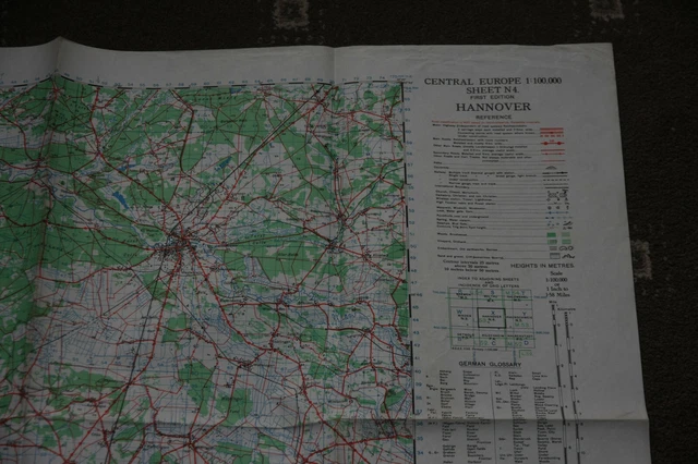 ORIGINAL WWII WW2 BRITISH USA ? MILITARY MAP Hannover Germany GSGS 4416 ...