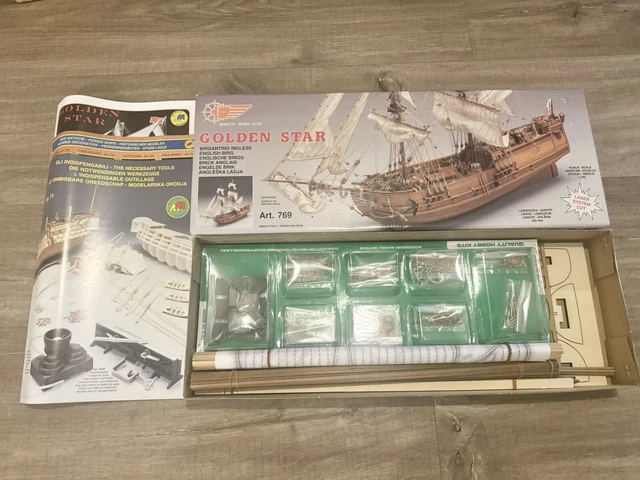 MANTUA 'GOLDEN STAR' English Brig Wood Ship Kit (769) Scale 1:150 - NEW ...