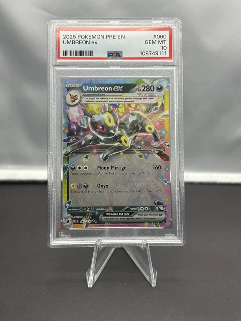 2025 POKEMON PRE En-Prismatic Evolutions #060 Umbreon Ex Psa 10 $118.65 ...