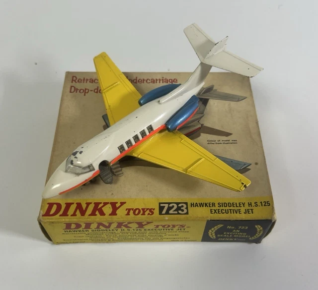 VINTAGE DINKY TOYS Hawker Siddeley HS 125 Executive Jet 723 Insert ...