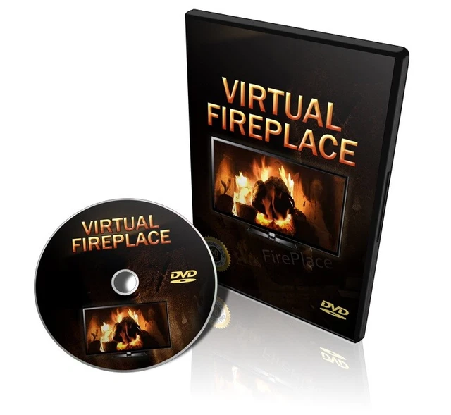 VIRTUAL FIREPLACE FIRE Place Log DVD USB TV Relax Calm Stress Anxiety ...