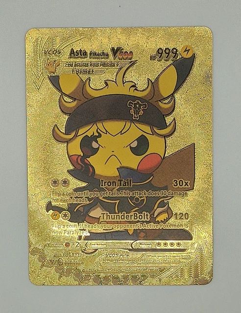 PIKACHU POKEMON ASTA Black Clover Pika Carte Card Holo Prism Manga ...