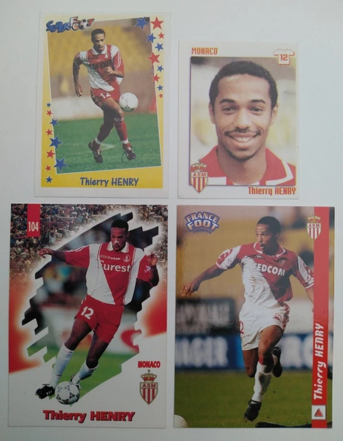 RARE ROOKIE THIERRY Henry Monaco 97 98 99 Panini Foot France 4 Stickers ...