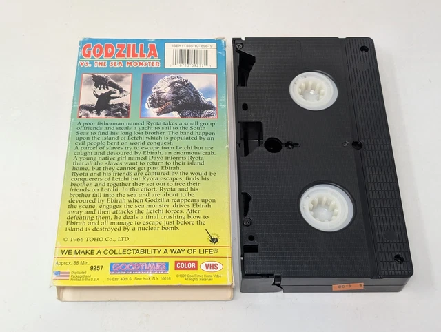 GODZILLA VS. THE Sea Monster Vintage VHS Tape 1992 Goodtimes Home Video ...
