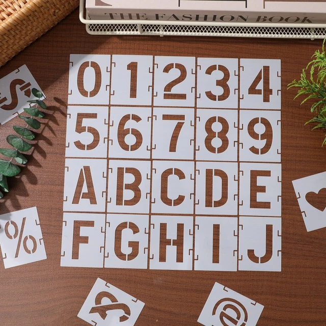 1 SET ALPHABET Stencils Large Letter Templates Interlocking Stencils ...