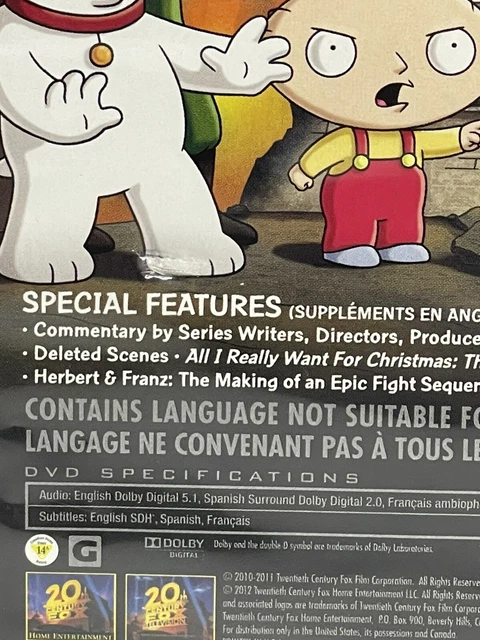 FAMILY GUY VOLUME Ten (DVD, 1999 Animated TV Series, Season 11, OOP ...