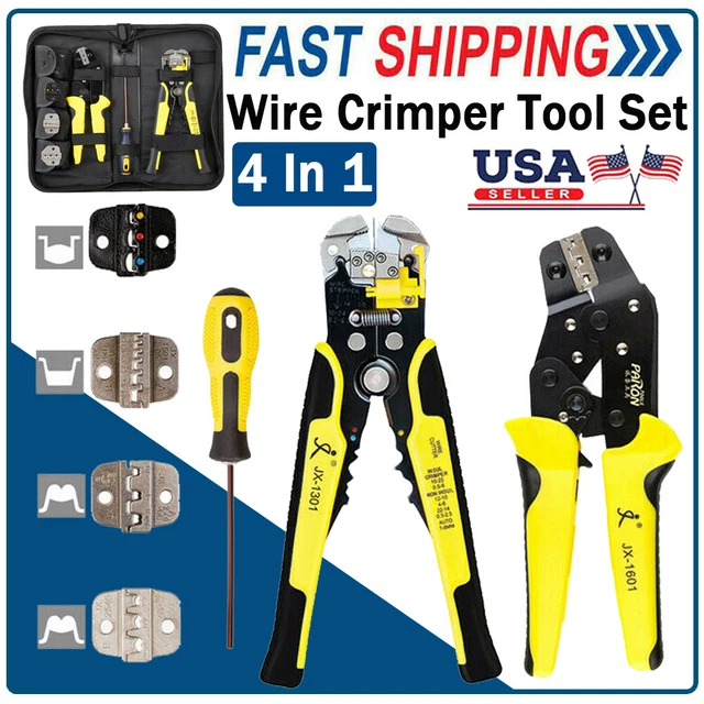 INSULATED CABLE CONNECTORS Terminal Ratchet Crimping Wire Crimper Plier ...