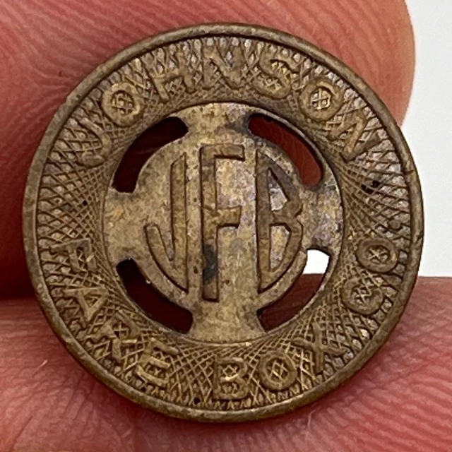 1945 JOHNSON FARE BOX JFB ALLOCATED TOKEN Bus Coach Transit Token ...
