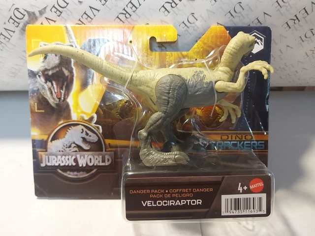 MATTEL JURASSIC WORLD Danger Pack Velociraptor Dino Trackers Dinosaur ...