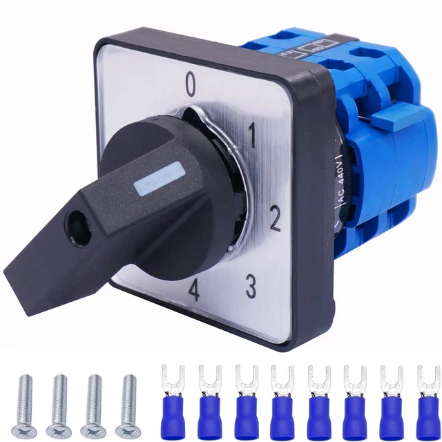 UK UNIVERSAL SELECTOR Changeover Switch 20A 550V 5 Position 8 £16.99 ...