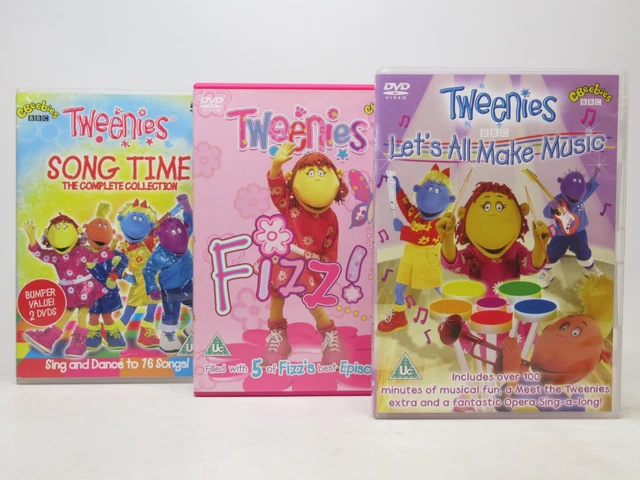 TWEENIES DVD BUNDLE X 3 Let's All Make Music Fizz! Song Time Collection ...