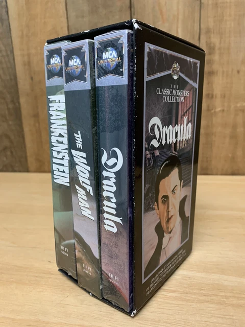DRACULA WOLF MAN Frankenstein VHS Box Set Monsters Collection Horror ...