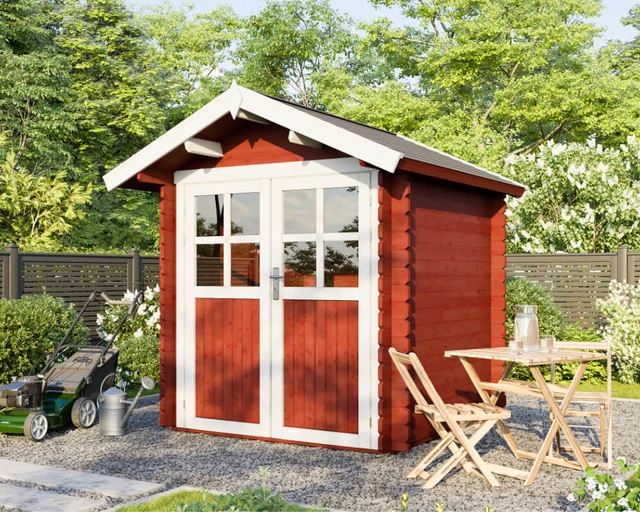 GARTENHAUS HOLZHAUS GERÄTEHAUS Blockhaus Schuppen 2x2m 28mm EUR 849,00 ...