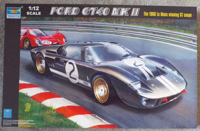 1966 FORD GT40 MK II 1:12 Scale Model Kit. Trumpeter 05403. NIOB. EUR ...