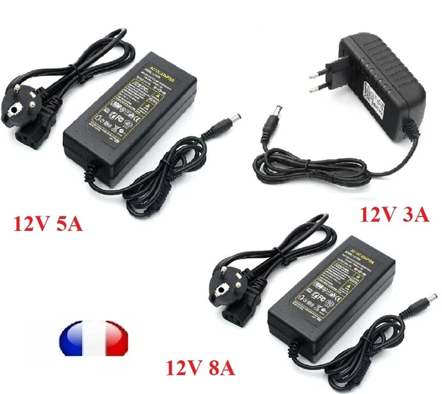12V 3A 5A 8A Chargeur d'alimentation AC to DC Transformateur adaptateur ...