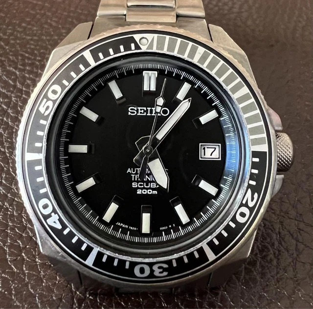 OHED SEIKO FIRST Generation Black Samurai Titanium 7S25-00D0 used ...