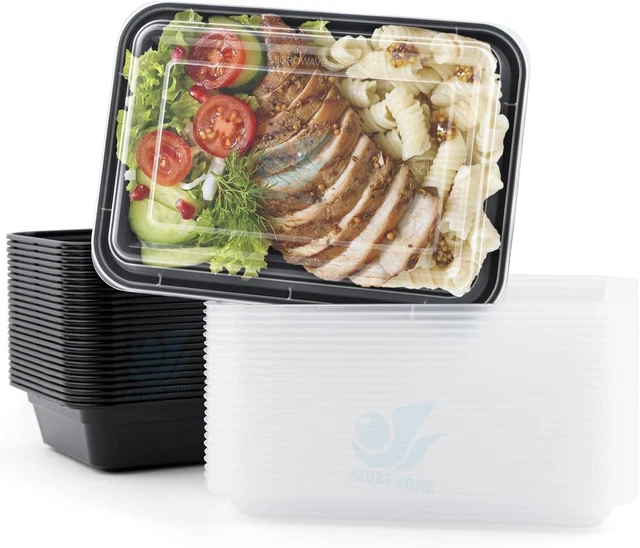 25-PACK MEAL PREP Plastic Microwavable Food Storage Containers with ...