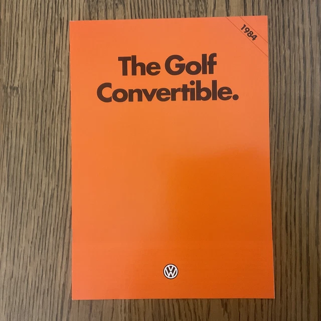 1984 VW VOLKSWAGEN Golf Gti Convertible Brochure EUR 15,39 - PicClick FR