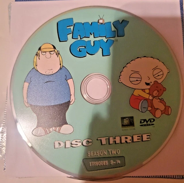 FAMILY GUY SEASON Two Disc Three Only Loose Disc DVD 20th Century Fox ...