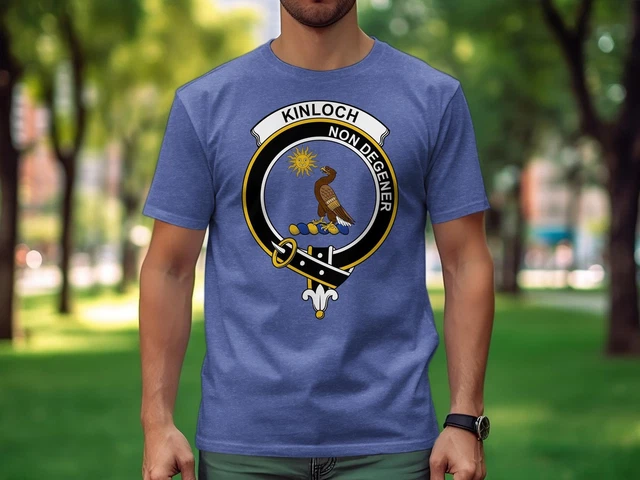 KINLOCH CLAN CREST Scottish Heritage T-Shirt, Sun and Eagle Emblem ...