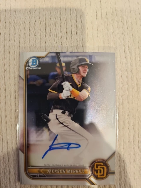 2022 BOWMAN CHROME Jackson Merrill Auto #CPA-JME recrue San Diego ...