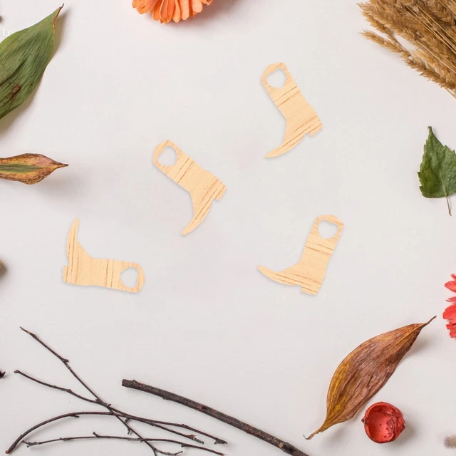 50 PCS COWBOY Boot Embellishments Wooden Cut Outs Mini Boots Decor $17. ...