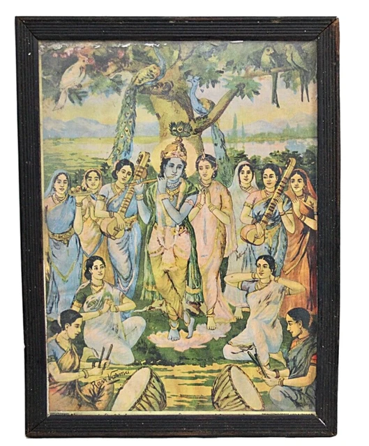 VINTAGE RASLILA OLEOGRAPH Raja Ravi Varma Lithograph Prints With ...