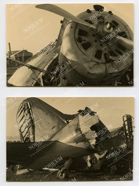 2X FOTO ABGESCHOSSENES russisches Flugzeug Polikarpow I-16 Rata ...
