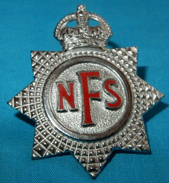 FINE WW2 ERA Nfs National Fire Service Home Front Cap Badge World War ...