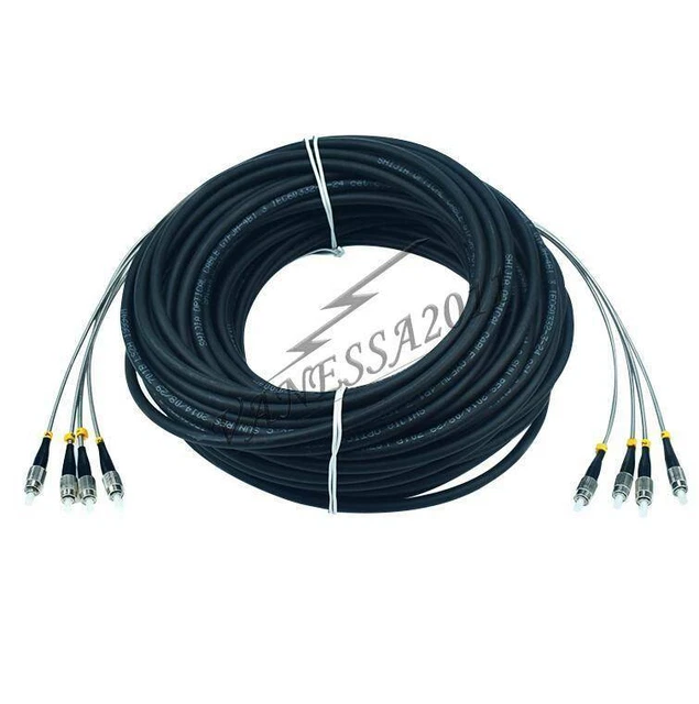 5M 4 CORES Field Outdoor Fiber Cable ST-ST 4 Strand 9/125 SM Fiber ...