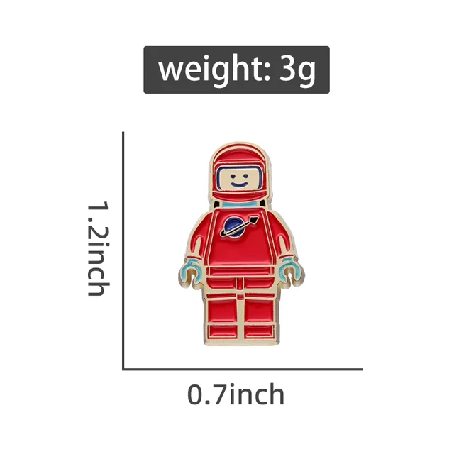 LEGO PIN BADGE Mini Figure Spaceman, Lego Minifigure Enamel Lapel Pin ...