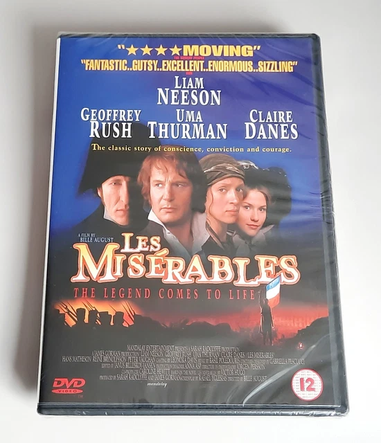 LES MISÉRABLES DVD Liam Neeson, Uma Thurman, Claire Danes: Region 2 New ...