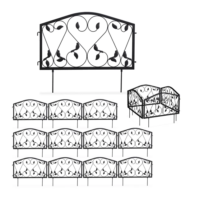 BORDURE POTAGER 12 éléments clôture potager antique clôture jardin fer ...