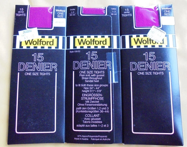 VINTAGE WOLFORD SHEER Tights 3 X Venezia 34 - 44 Inch Hips. Bnip £9.99 ...