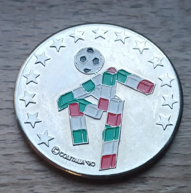 MONETA MEDAGLIA DISTINTIVO Logo Stemma Mascotte Italia 90 World Cup ...