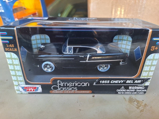 MOTOR MAX AMERICAN Classics 1:43 Scale 1955 Chevy Bel Air New in Box ...