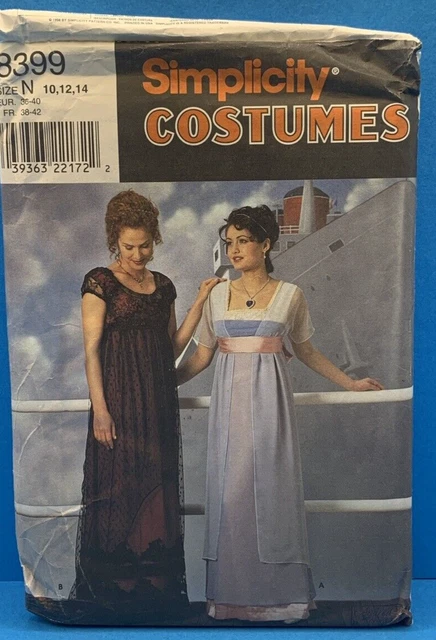 TITANTIC ERA COSTUME Dress Early 1900's Simplicity 8399 1998 VTG UNCUT ...