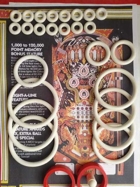 FLIPPER BALLY-KISS-KIT ELASTIQUES Caoutchouc-Pinball Rubber Kit EUR 18 ...