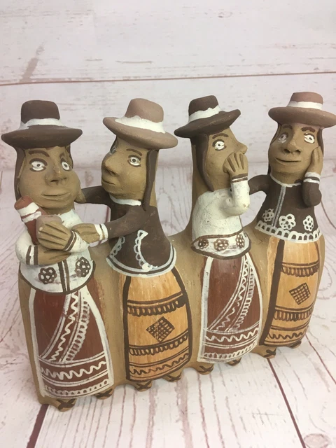 VINTAGE RAQUEL'S COLLECTION Peru Red Clay Folk Art Pottery Hand Made ...