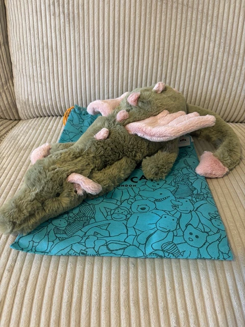 JELLYCAT MALACHY DRAGON- Rare Green/Pink, Brand New with Tags & Bag £32 ...