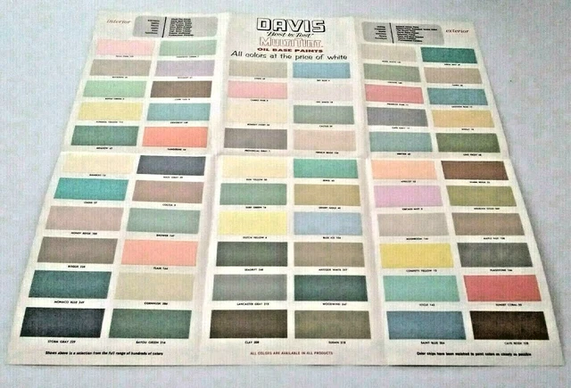 RARE 1965 DAVIS PAINTS MULTITINT COLOR CHART BROCHURE 64 Midcentury ...