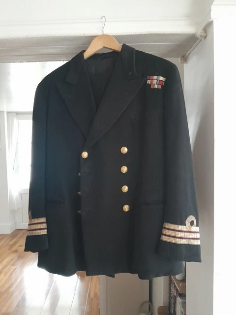 ORIGINAL WW2 ROYAL Navy Officer Engineering Commander Uniform with Cap ...