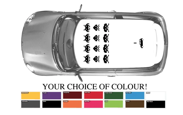 MINI COOPER ROOF Space Invaders Autocollant / Graphique / Autocollant ...