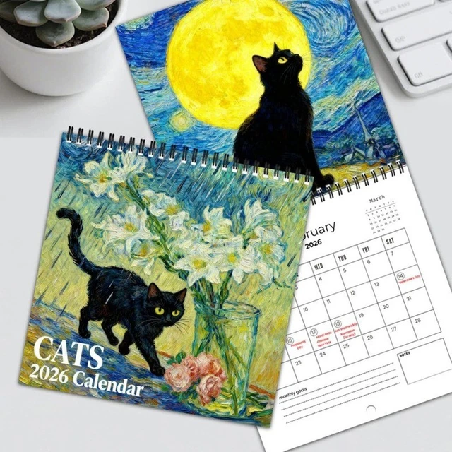 CATS IN FAMOUS Paintings Calendar 2026 Cat Wall Calendar for Cats ...