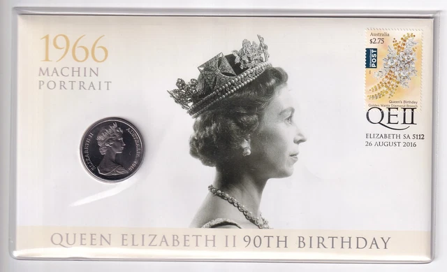 AUSTRALIAN PNC: 2016 20 CENT QUEEN ELIZABETH II 90th BIRTHDAY- MACHIN ...